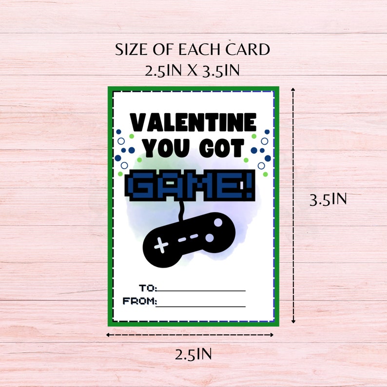 Gamer Themed Printable Valentine's Day Cards Set of 4 Valentine Cards ...