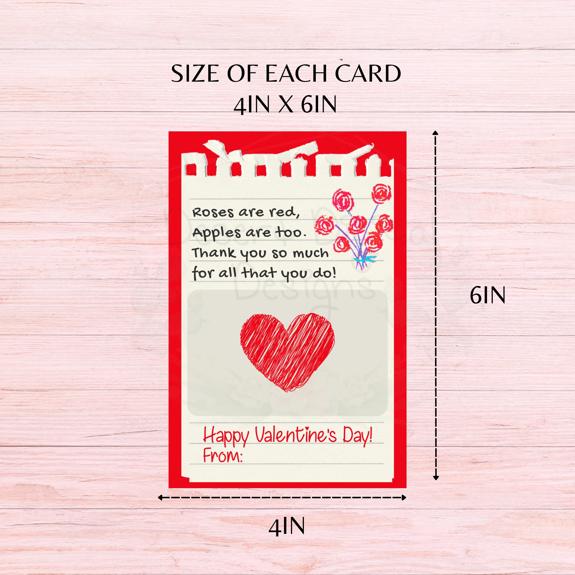 Teacher's Thank You Printable Valentine's Day Gift Card Holder Thank ...