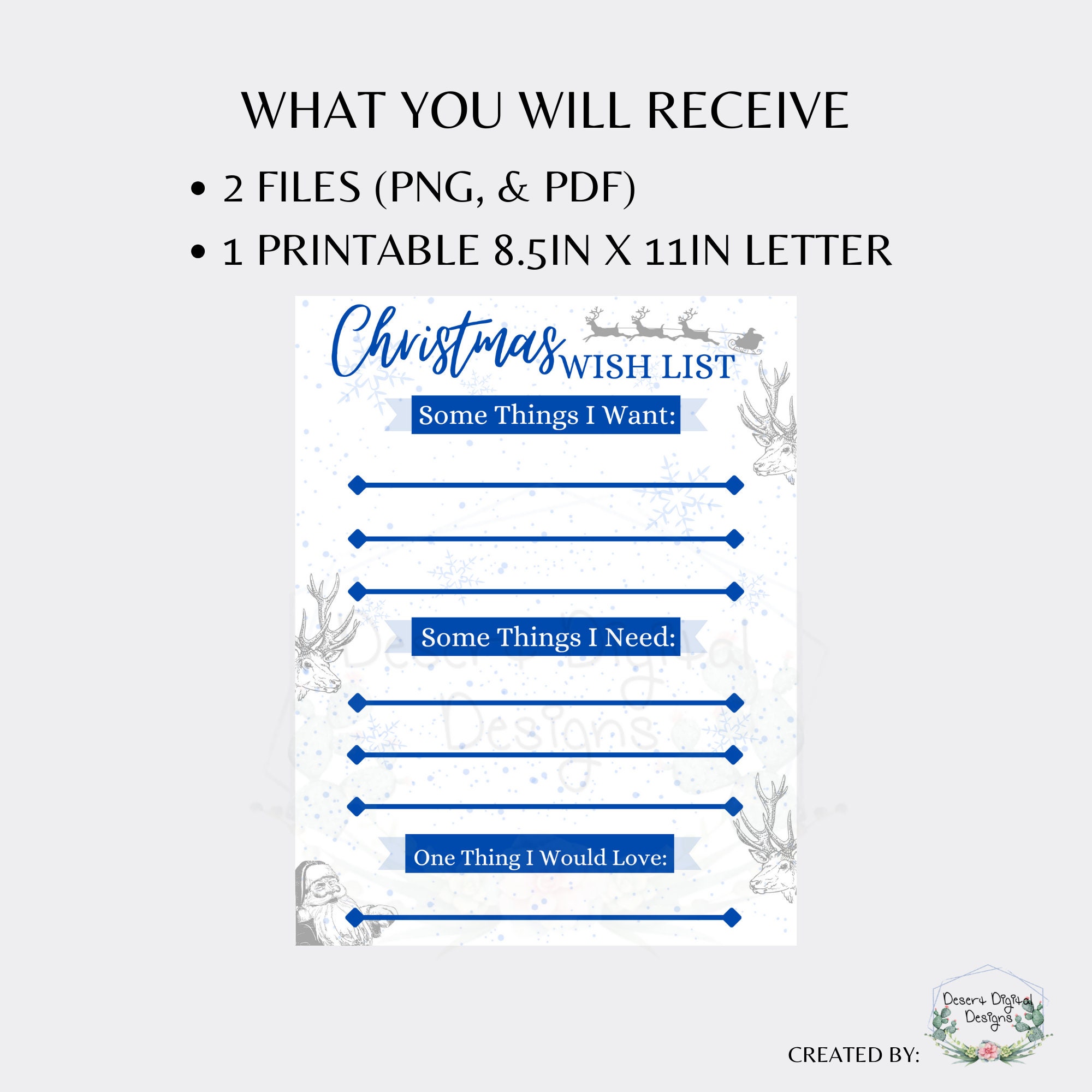 Christmas Wish List Printable Christmas Wish List for Teens Christmas ...