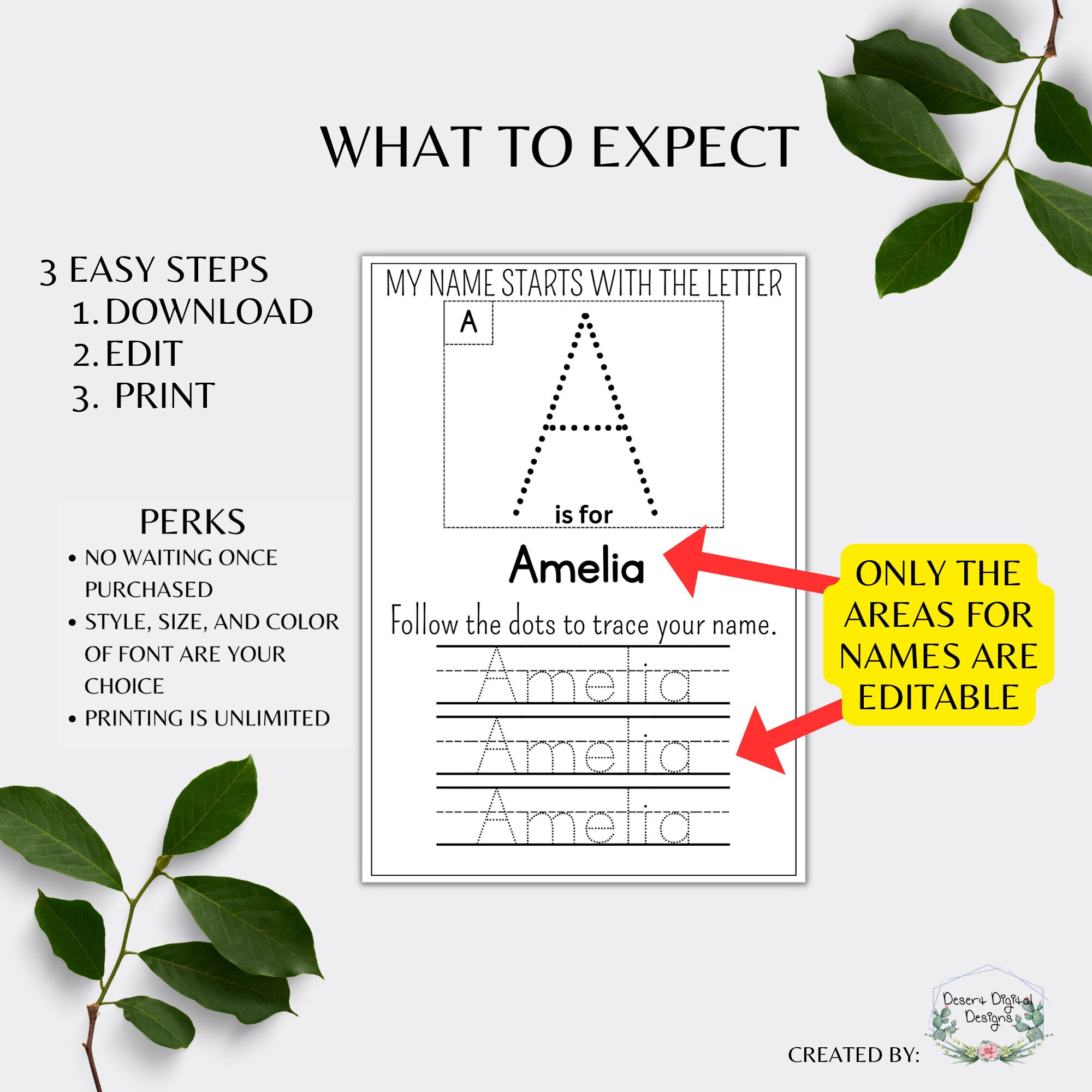 Editable Name Tracing A to Z Practice Worksheets Printable A to Z ...