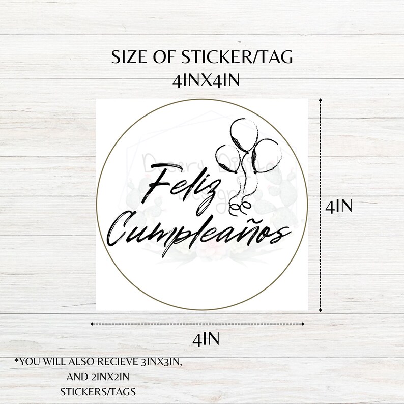 Feliz Cumpleanos Printable Black and White Birthday Sticker Spanish ...