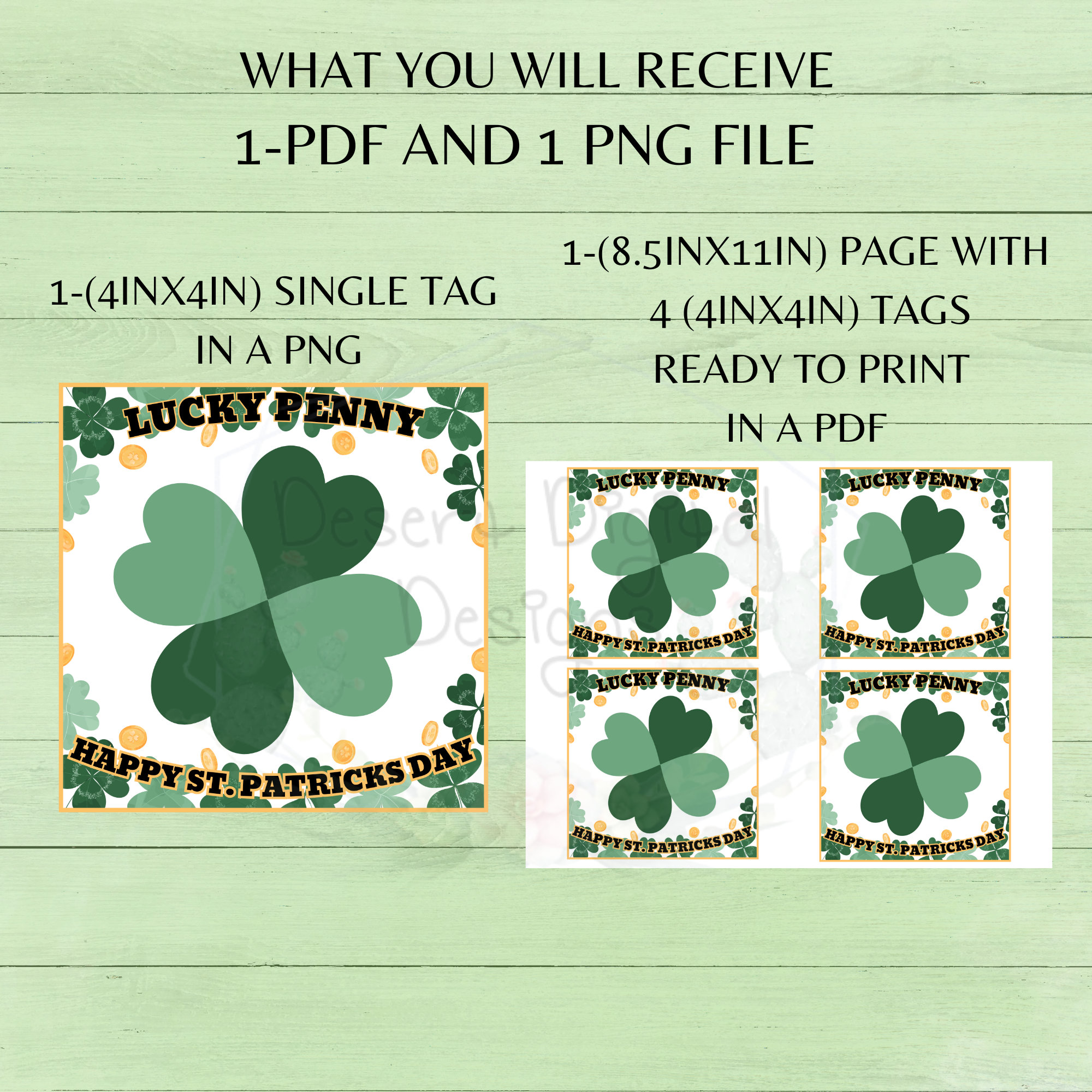 St. Patrick's Day Lucky Penny Printable Tag Classroom Favor Tag Happy ...