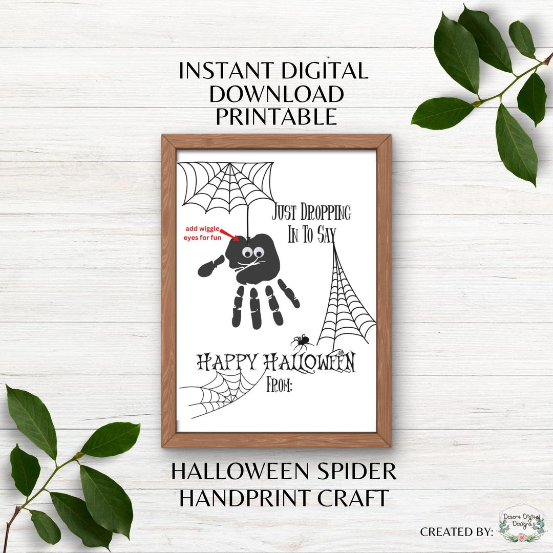 Halloween Spider Printable Handprint Craft Dropping in to Say Happy ...