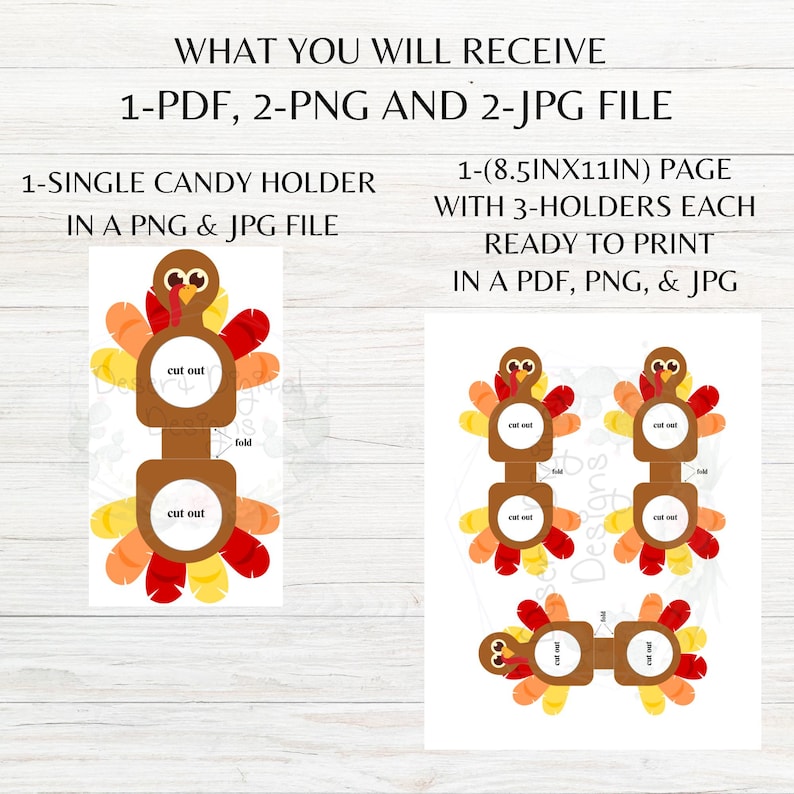 Thanksgiving Turkey Candy Holder Printable Candy Turkey Fall ...
