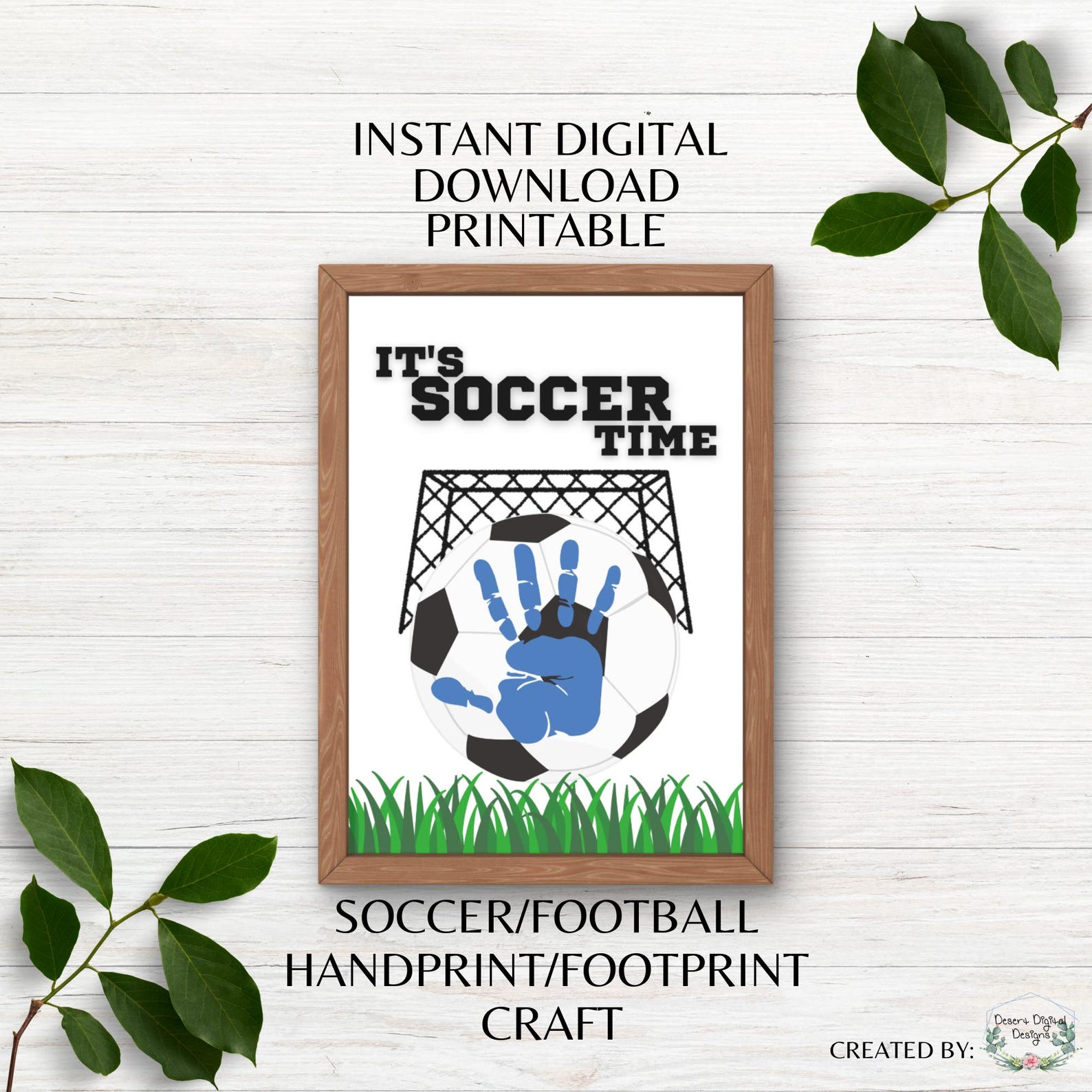 It's Soccer Time Printable Handprint Art Classroom Kids Paint Craft ...