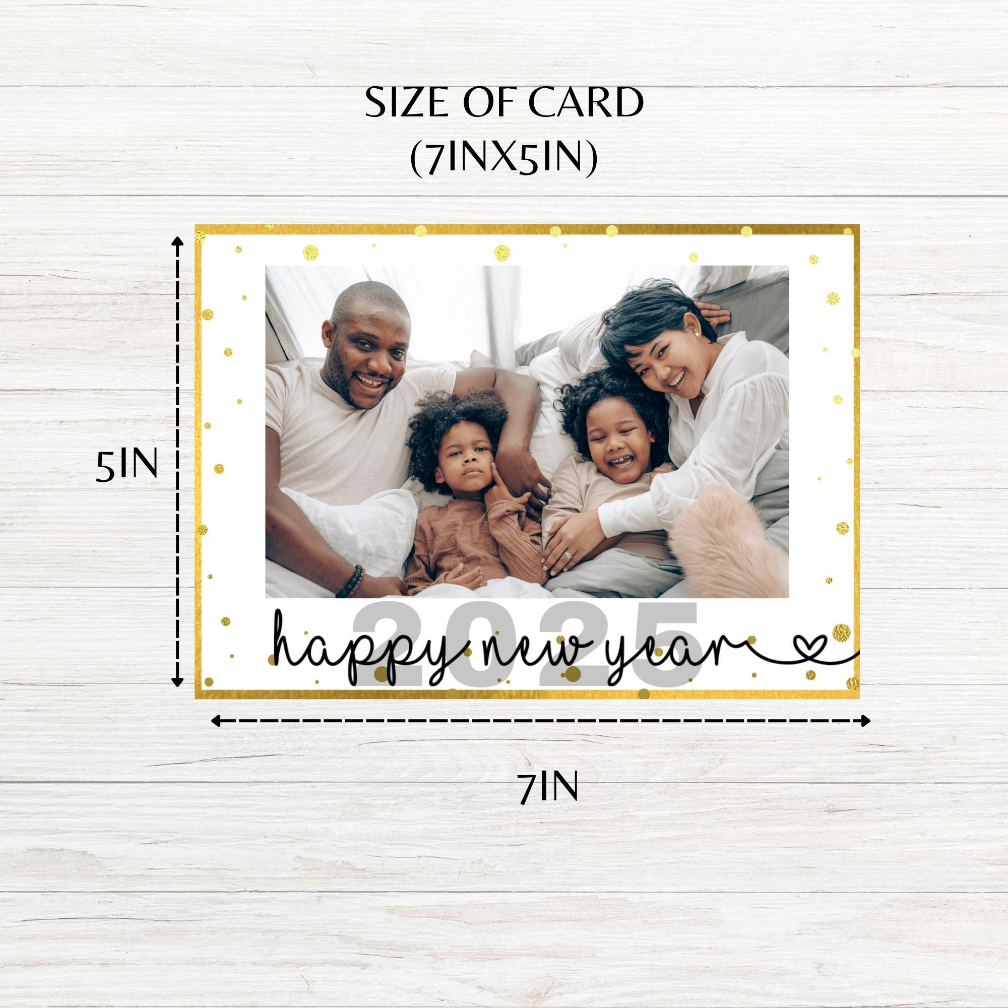 Happy New Year 2025 Editable Photo Winter Holiday Card 2025 New Years ...