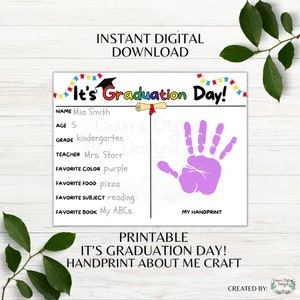 Graduation Handprint Craft About Me Graduation Handprint Craft Kids ...