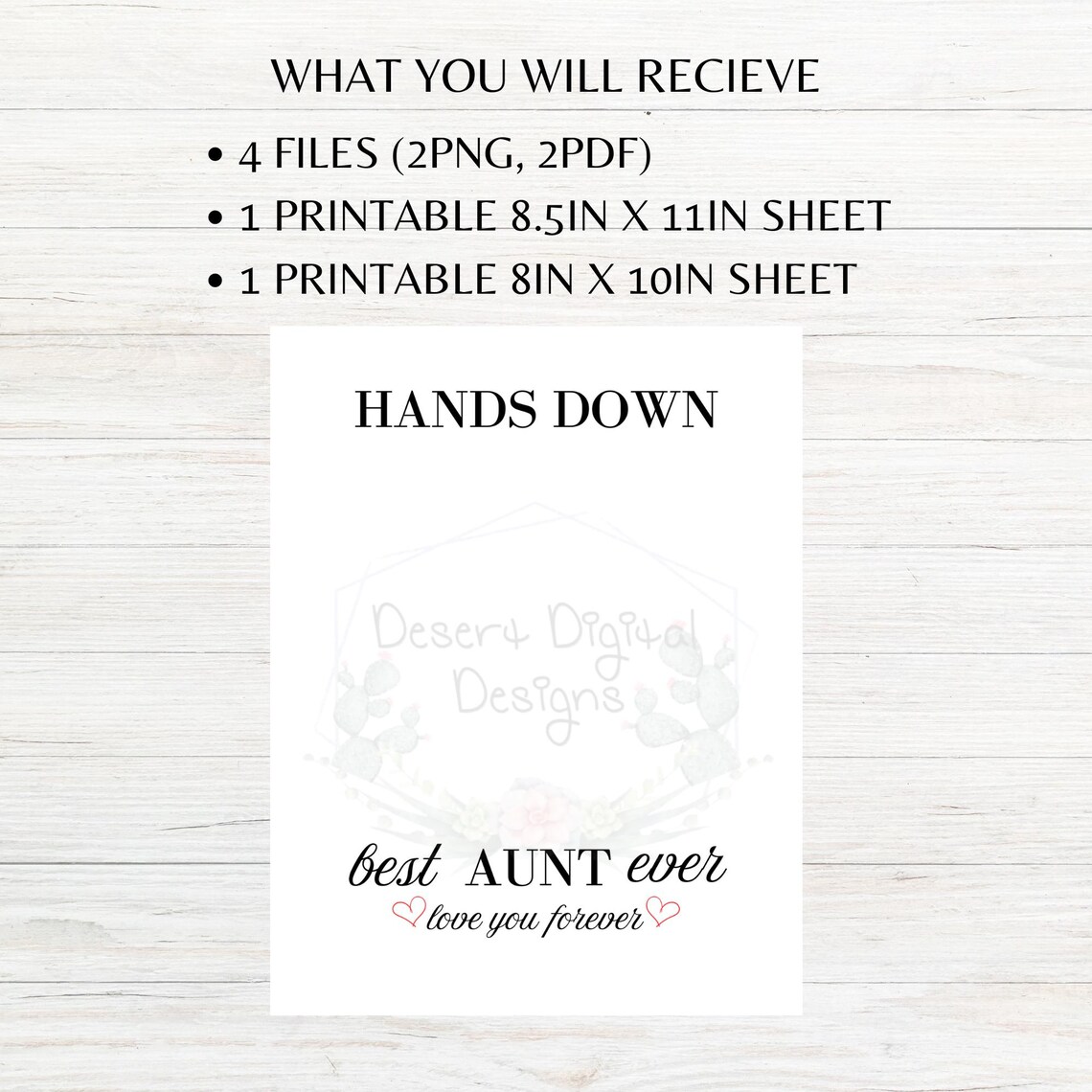 Hands Down Best Aunt Ever Printable Handprint Craft Love You Forever ...