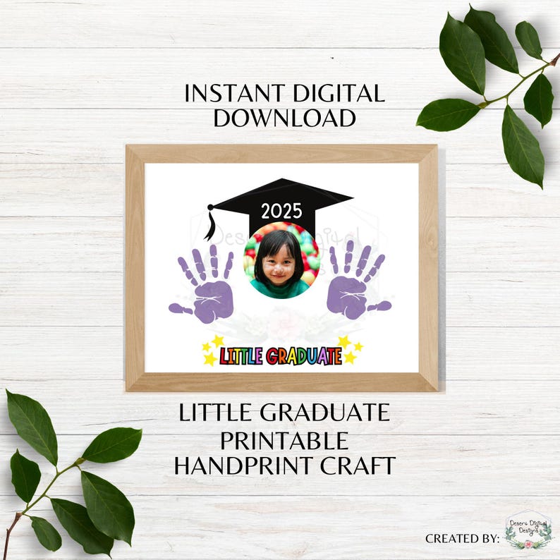 2025 Little Graduate Editable Photo Handprint Craft Printable Ready to ...