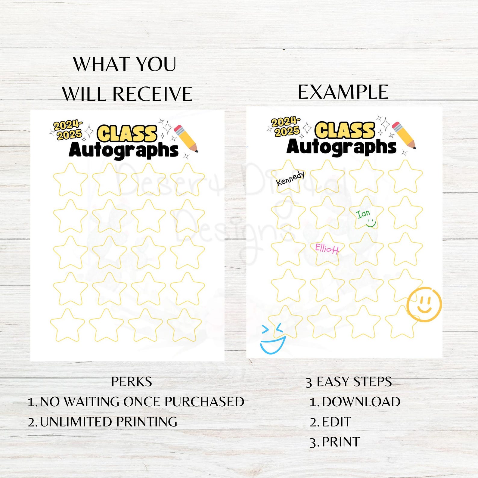 Star Autograph Sheet Printable End of the Year 2024-2025 Autographs ...