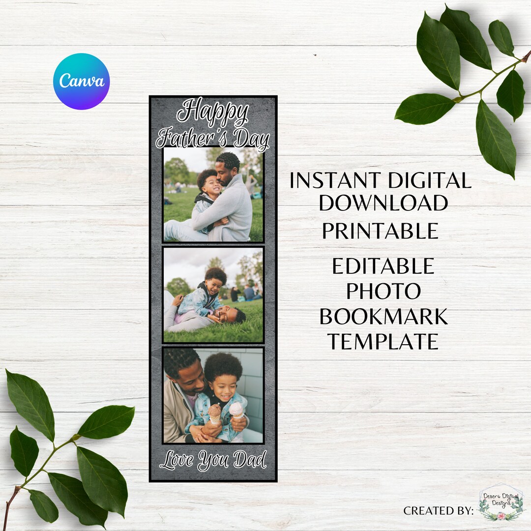 Editable Father's Day Bookmark Gift Printable Father's Day Bookmark ...