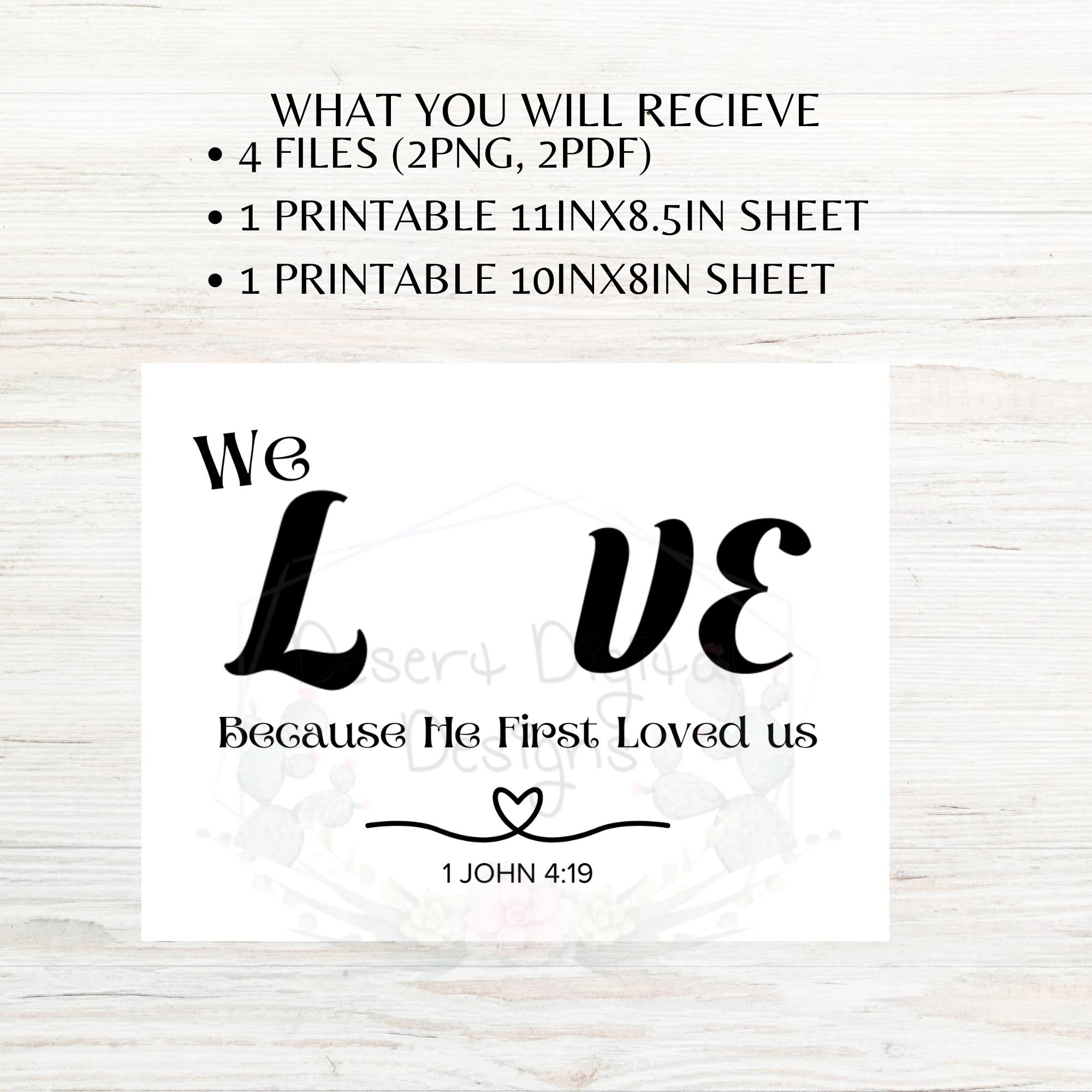 We Love Because He First Loved Us Handprint Craft Printable Sunday ...