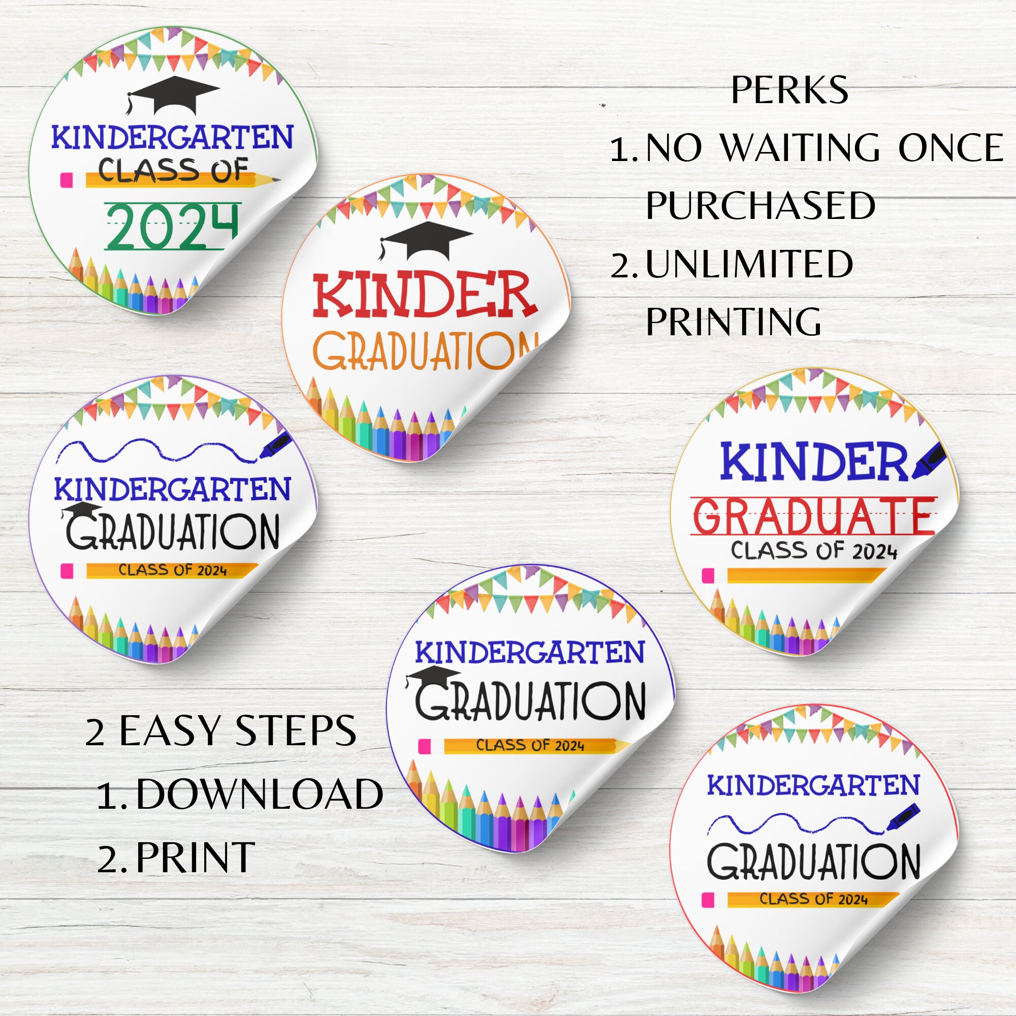 Kindergarten Graduation Tags Printable Class of 2024 Kindergarten ...