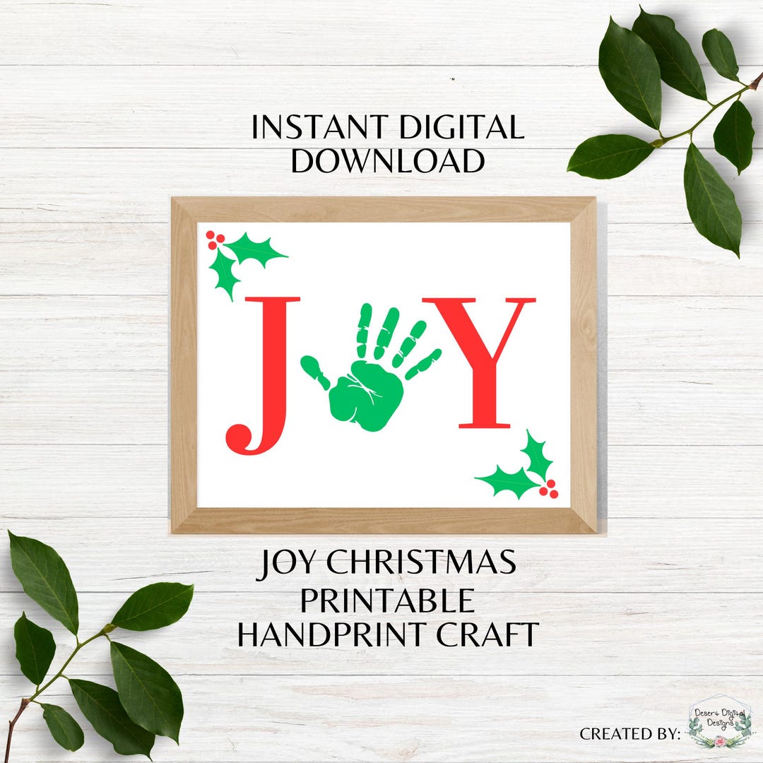 Joy Handprint Printable Christmas Craft Handprint Joy Craft Kids ...
