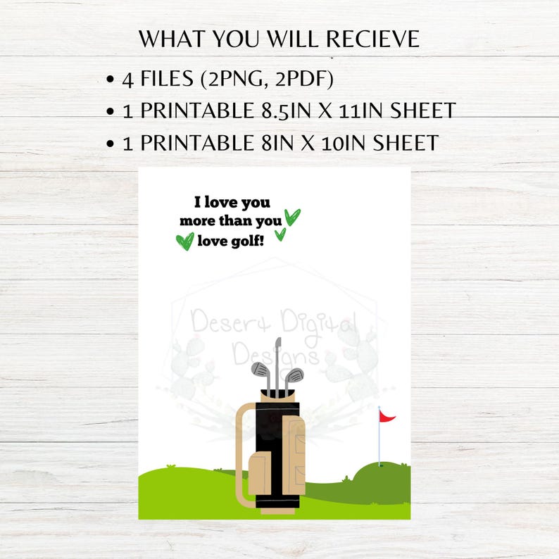 I Love You More Than You Love Golf Handprint Craft Printable Golf ...