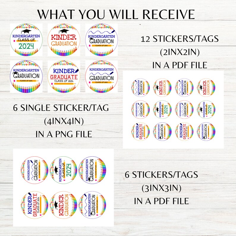 Kindergarten Graduation Tags Printable Class of 2024 Kindergarten ...