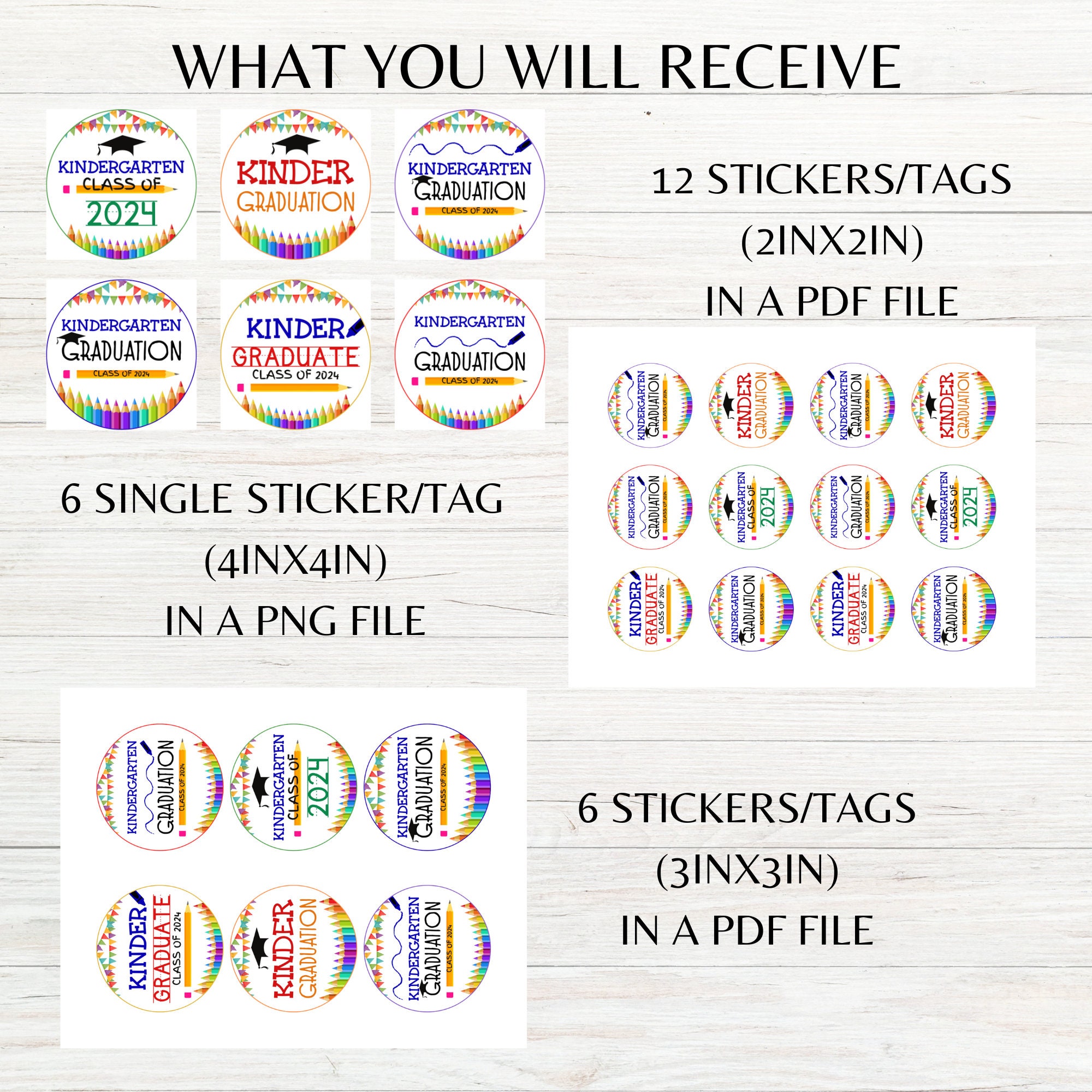 Kindergarten Graduation Tags Printable Class of 2024 Kindergarten ...