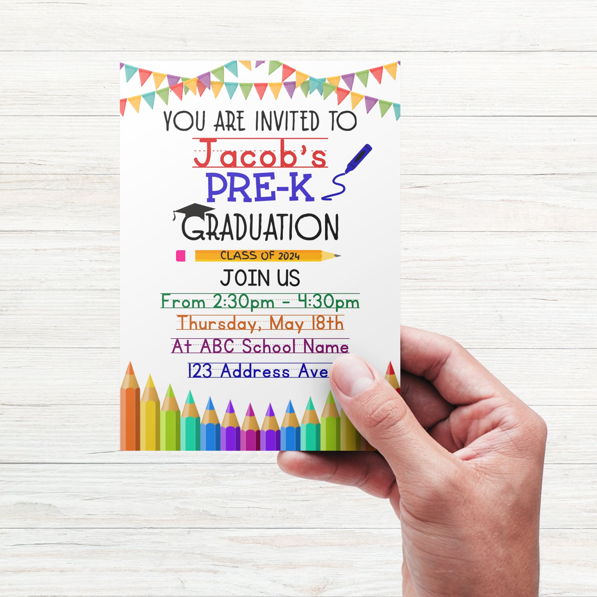 Preschool Editable Graduation Invitation Printable Prek Graduation ...