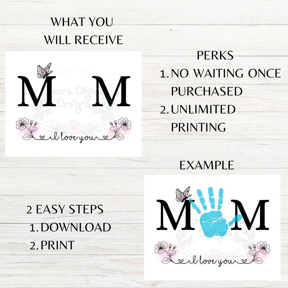 Mom I Love You Printable Handprint Craft Mother's Day Handprint Craft ...