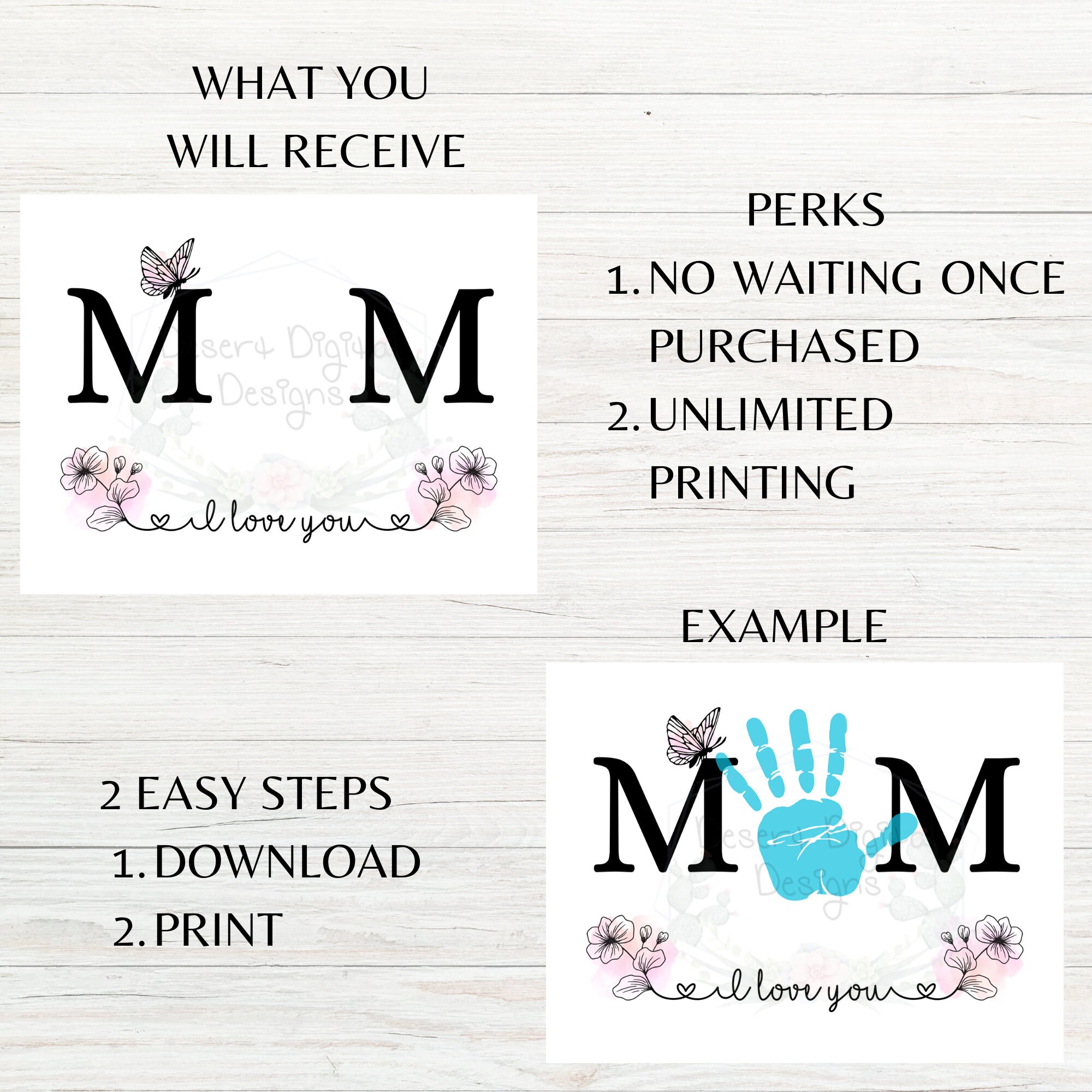 Mom I Love You Printable Handprint Craft Mother's Day Handprint Craft ...