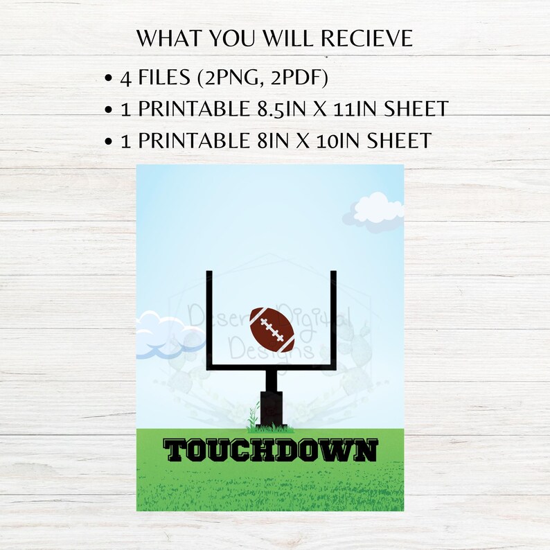 Touchdown Printable Handprint Art Classroom Kids Paint Craft Football ...
