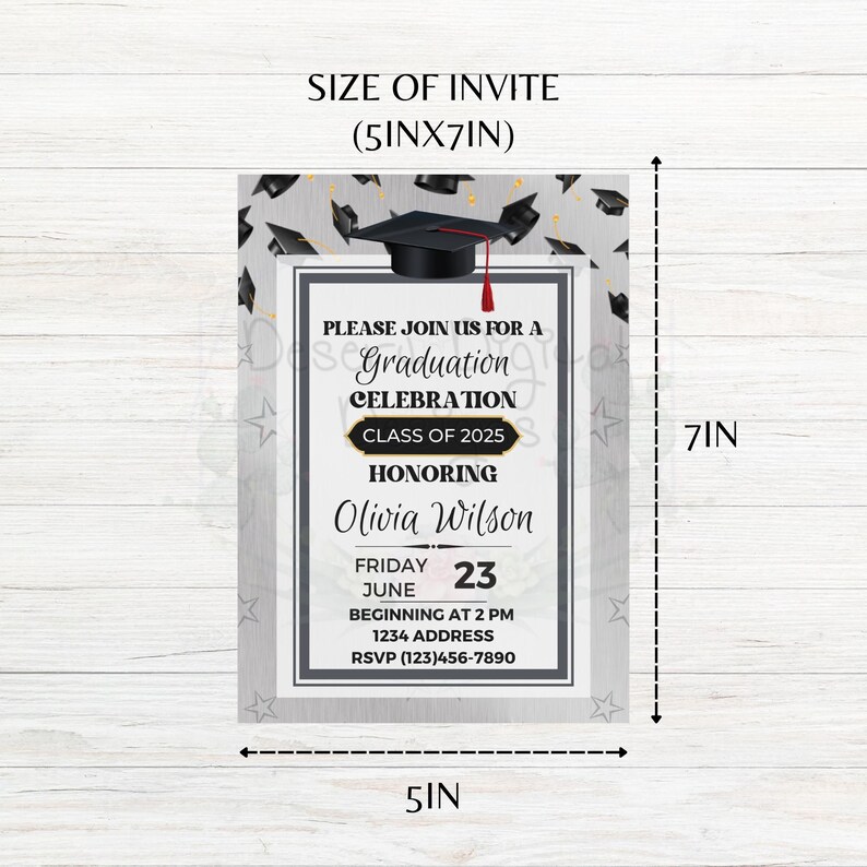 Class of 2025 Editable Graduation Invite Printable Graduation Party ...