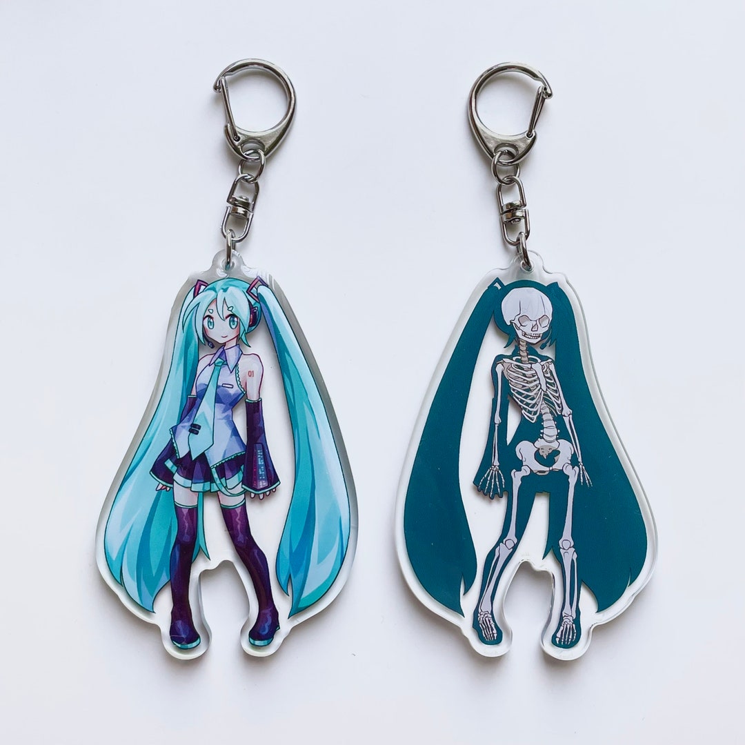 Double-sided Hatsune Miku Skeleton Keychain - Etsy