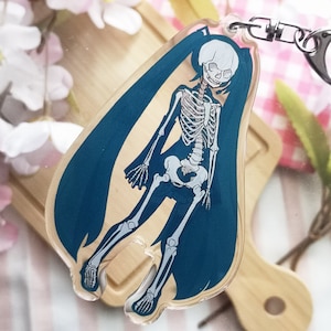 Double-sided Hatsune Miku Skeleton Keychain - Etsy