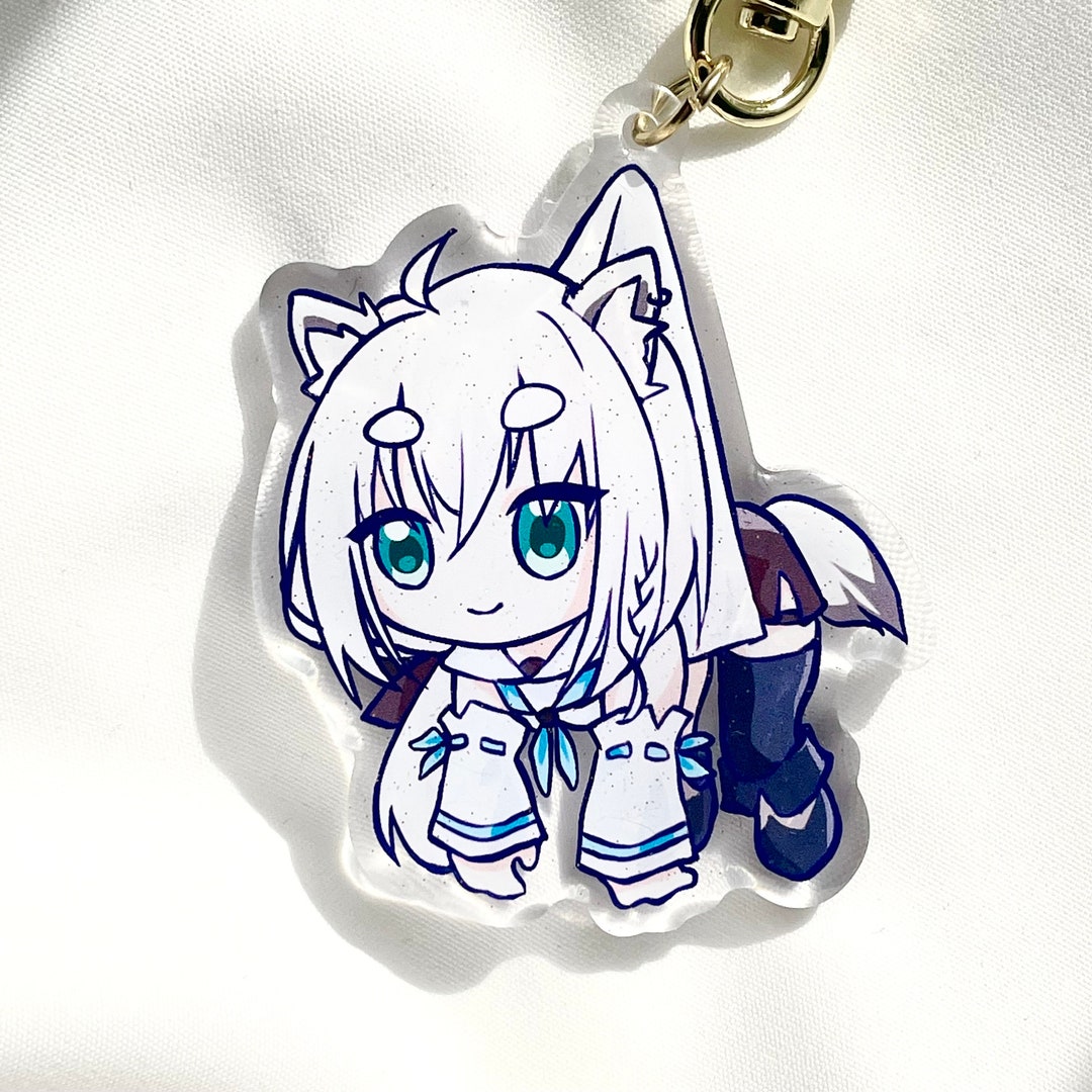 Fubuki Shirakami Dangling Glitter Keychain hololive - Etsy