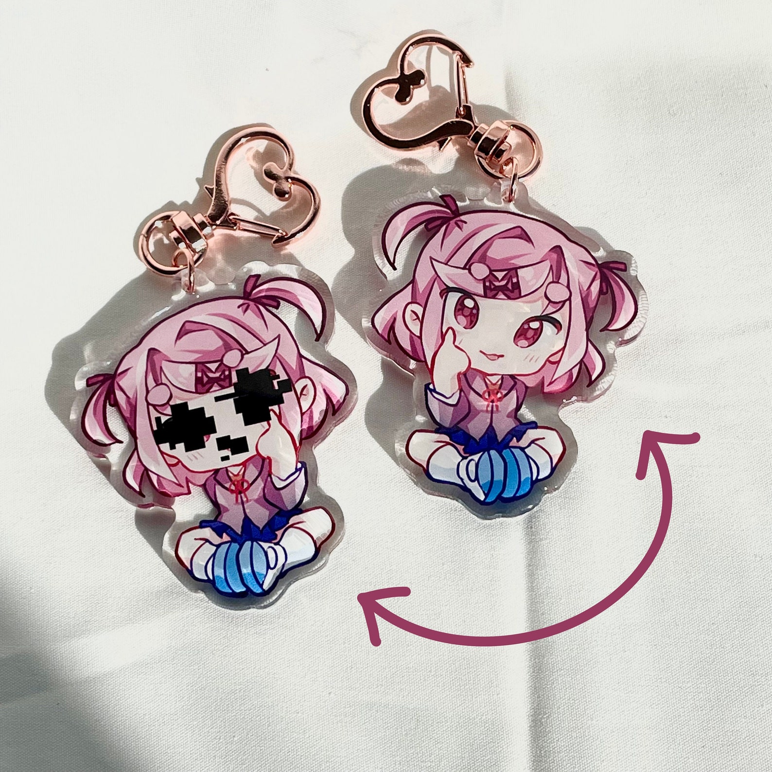 Double-sided Natsuki Keychain [doki Doki Literature Club] - Etsy UK