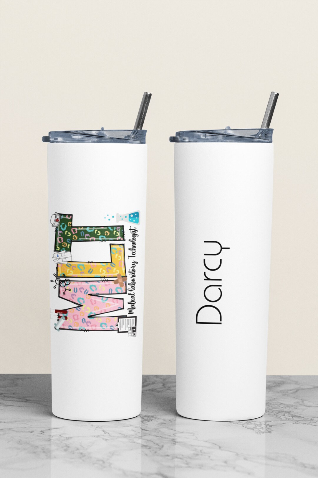 Personalized Medical Laboratory Technologist Tumbler, MLT Tumbler, Lab ...
