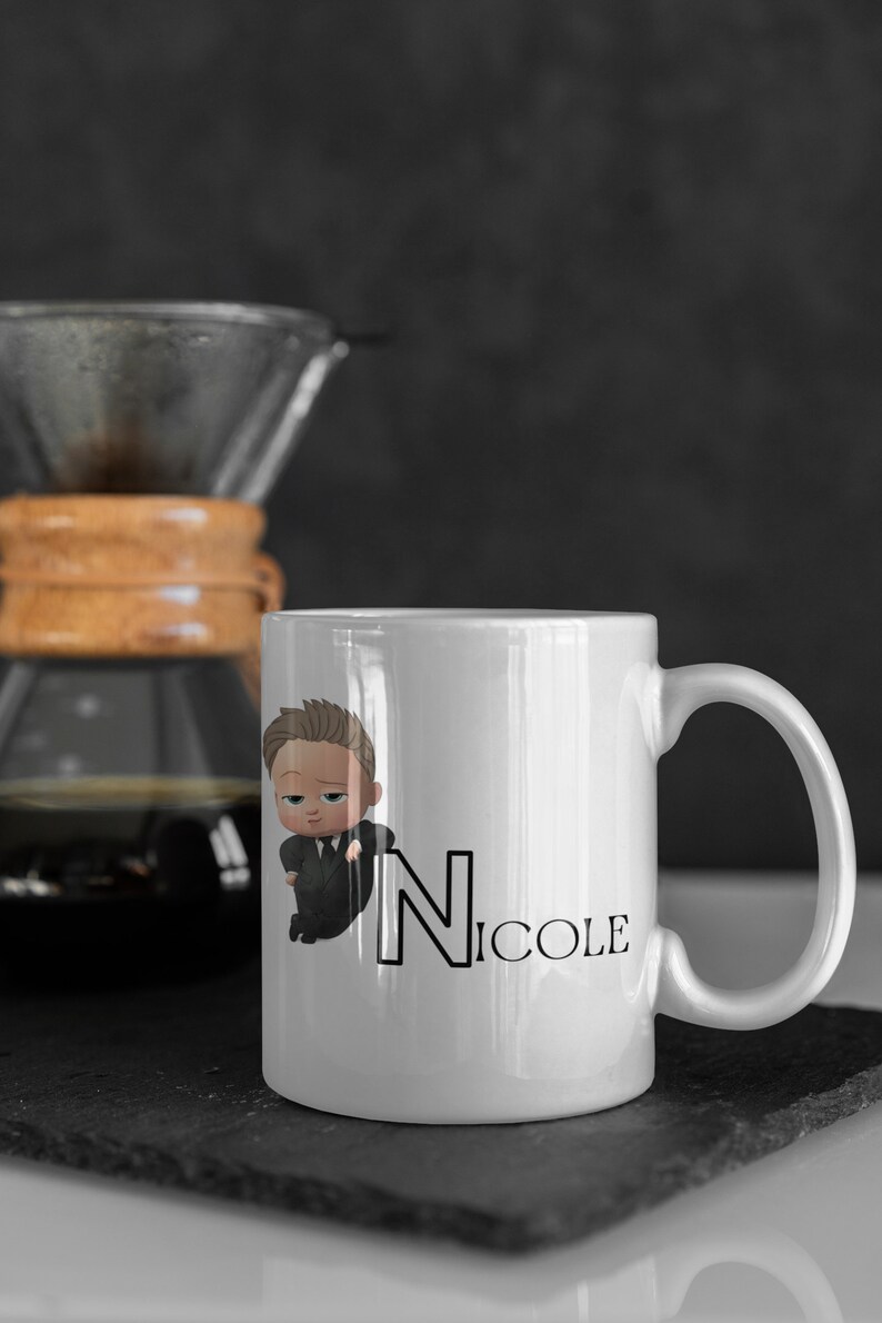 Personalized Boss Baby Inspired Mugs, Sketch Design Boss Baby With Gold ...