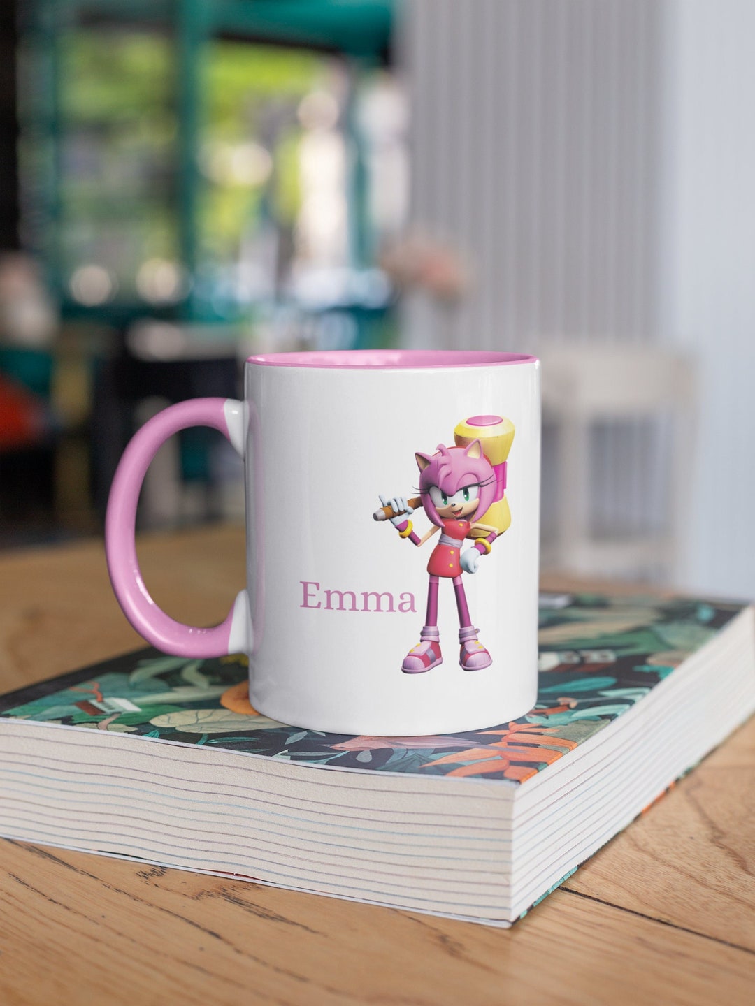 Amy Rose Sonic Hedgehog Inspired Mug, Kids Mug, Sonic Mug, Gift Idea ...