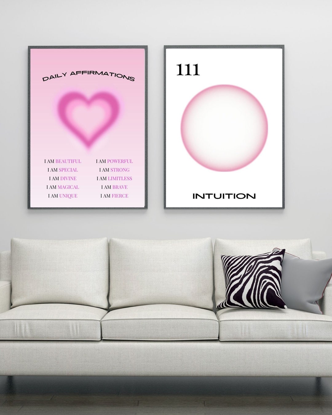 Self-love Positive Affirmation Printable Wall Art, Aura Posters, Pink ...