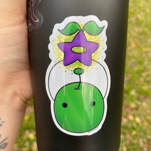 Junimo and Stardrop GLITTER Sticker, Stardew Valley Stickers, Gamer ...