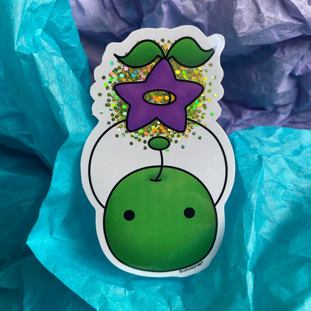 Junimo and Stardrop GLITTER Sticker, Stardew Valley Stickers, Gamer ...