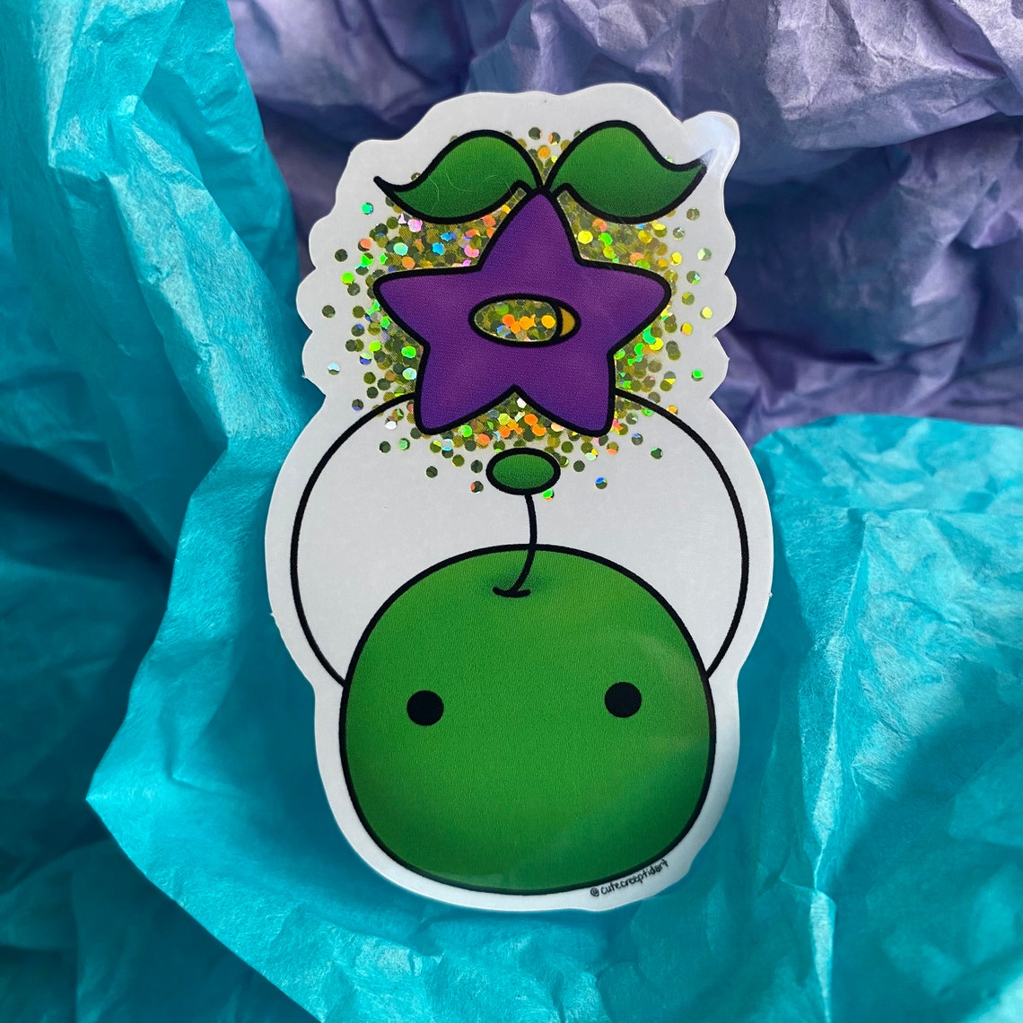 Junimo and Stardrop GLITTER Sticker - Etsy