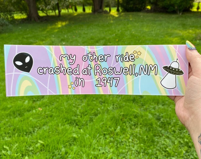 Abducted Bumper Sticker UFO, I Brake for Ufos Sticker, Funny Alien ...