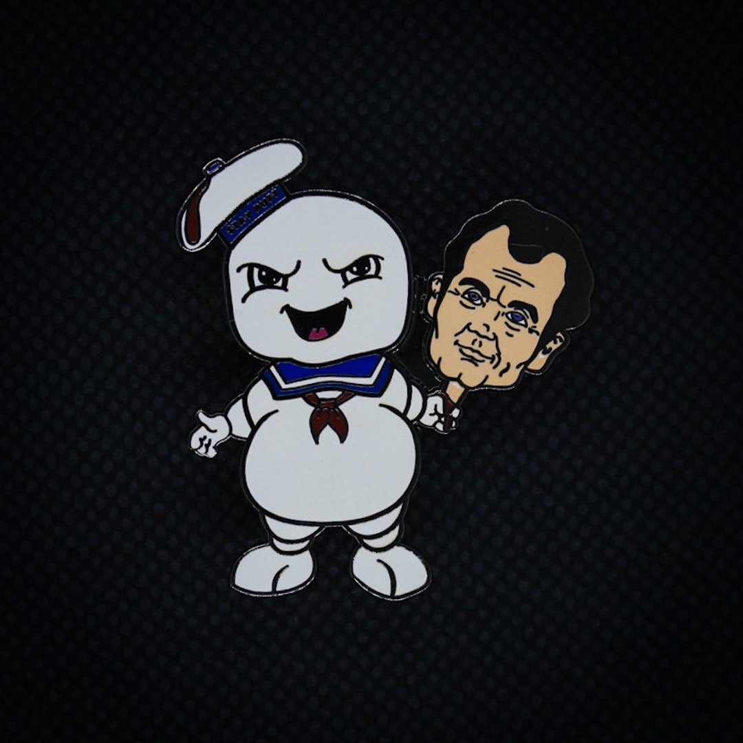 Stay Puft Marshmallow Man With Bill Murray Head Enamel Pin | Hand Drawn ...