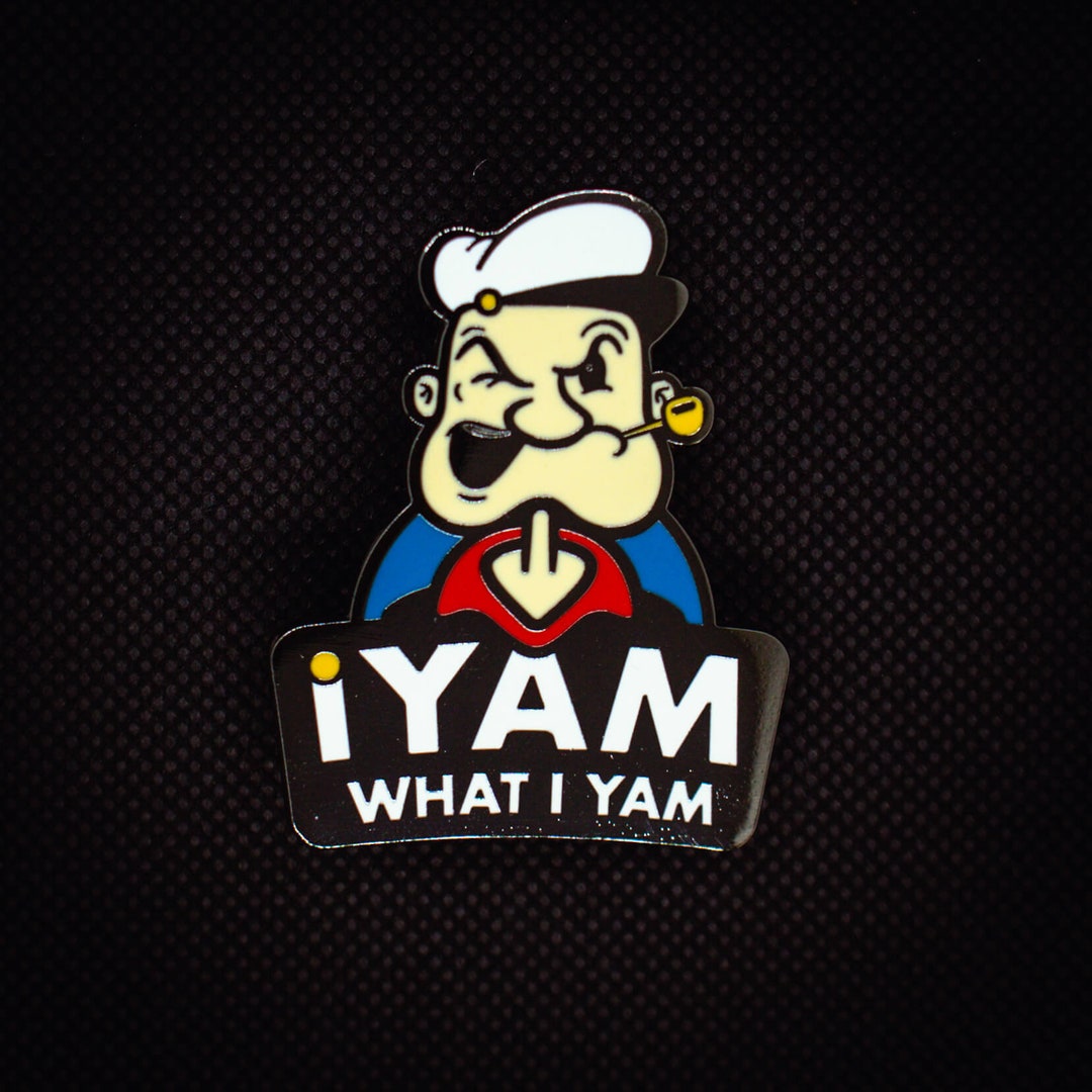 Popeye I Yam What I Yam Enamel Pin | Hand Drawn | Custom Design ...