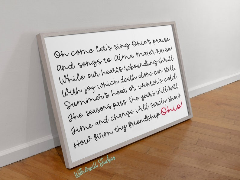 Carmen Ohio Handlettered Lyrics Cut File | OSU Alma Mater | Ohio State ...