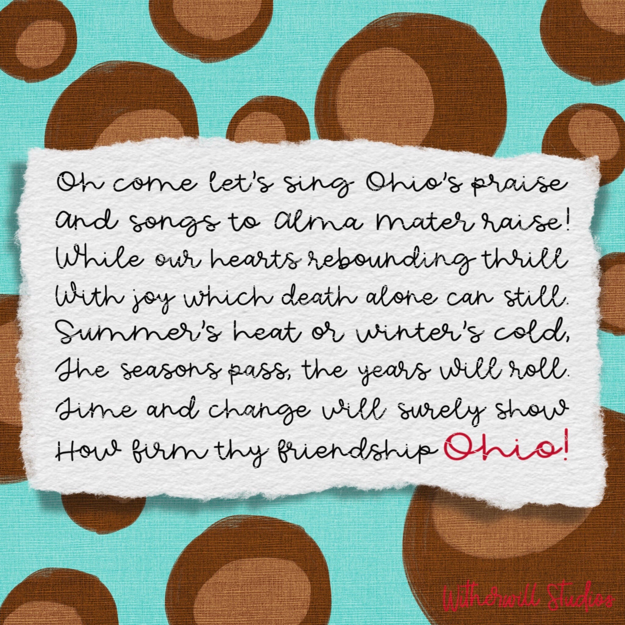 Carmen Ohio Handlettered Lyrics Cut File OSU Alma Mater Ohio State How ...