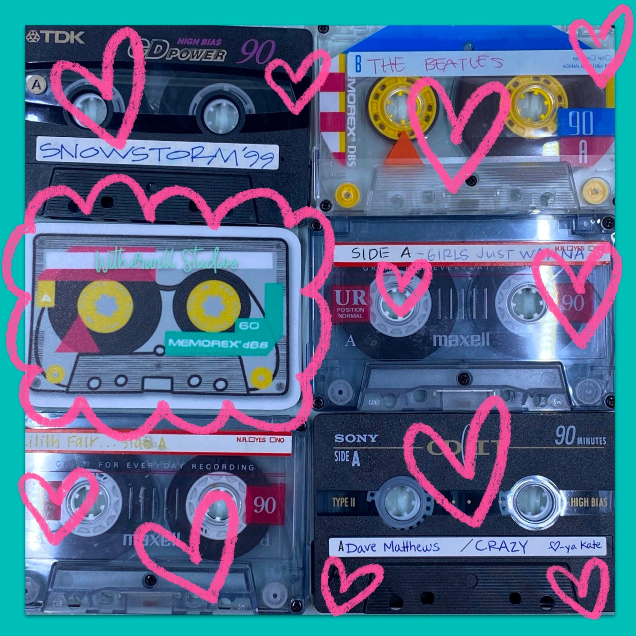 Mix Tape Vinyl Sticker Customizable Vintage Cassette Tape - Etsy