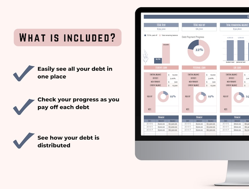 Debt Tracker Spreadsheet: Google Sheets Debt Snowball Calculator ...