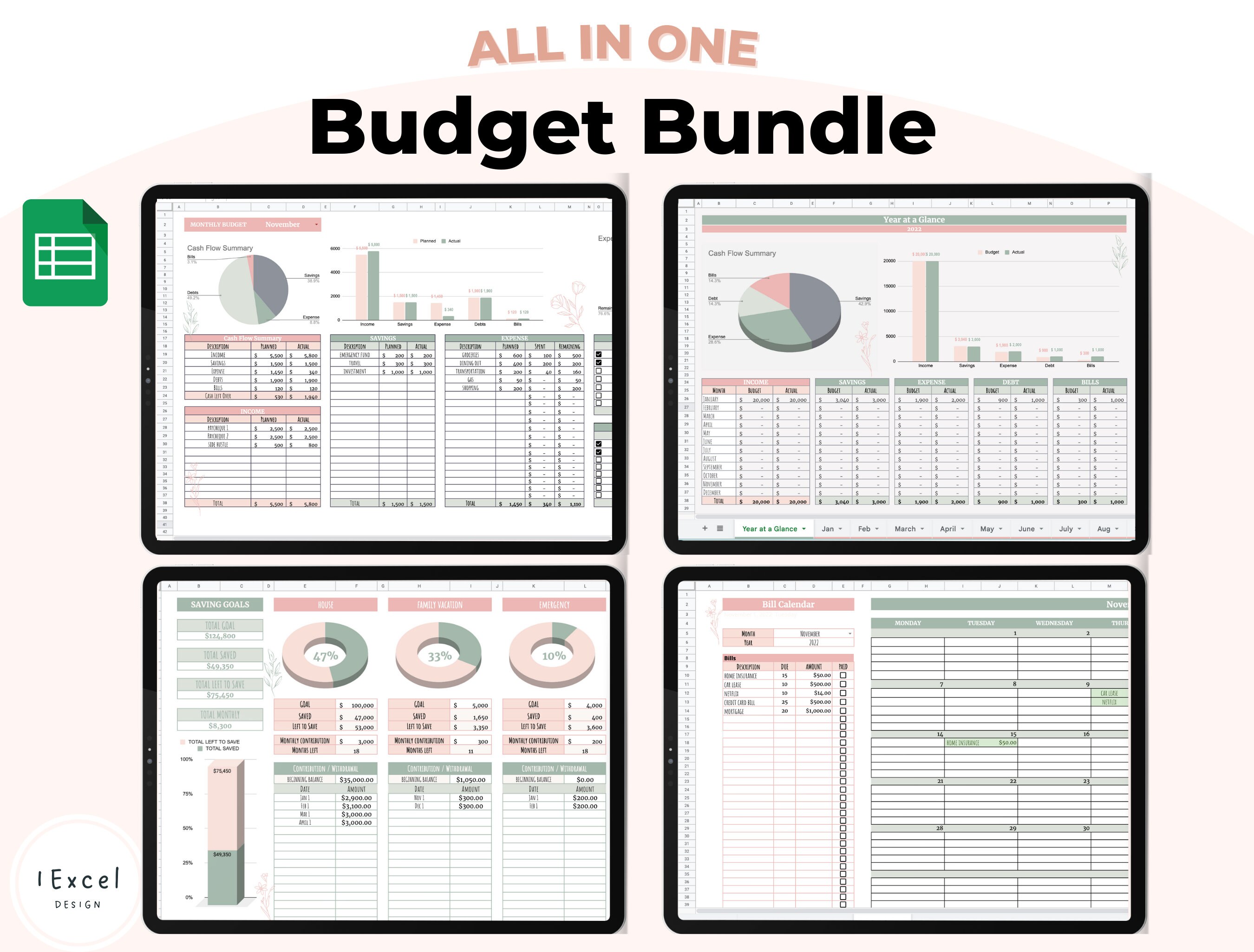 Budget Planner, Budget Template, Budget Spreadsheet, Budget Tracker ...