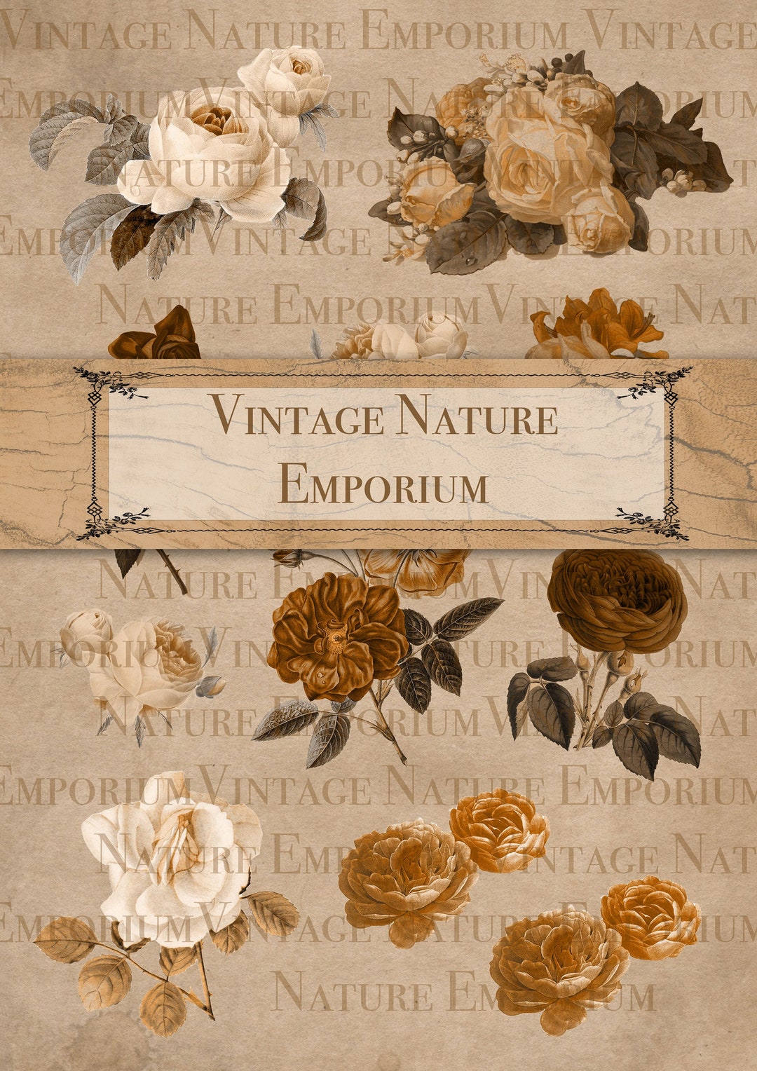 Vintage Roses Printable Clipart Junk Journal Valentines Ephemera ...