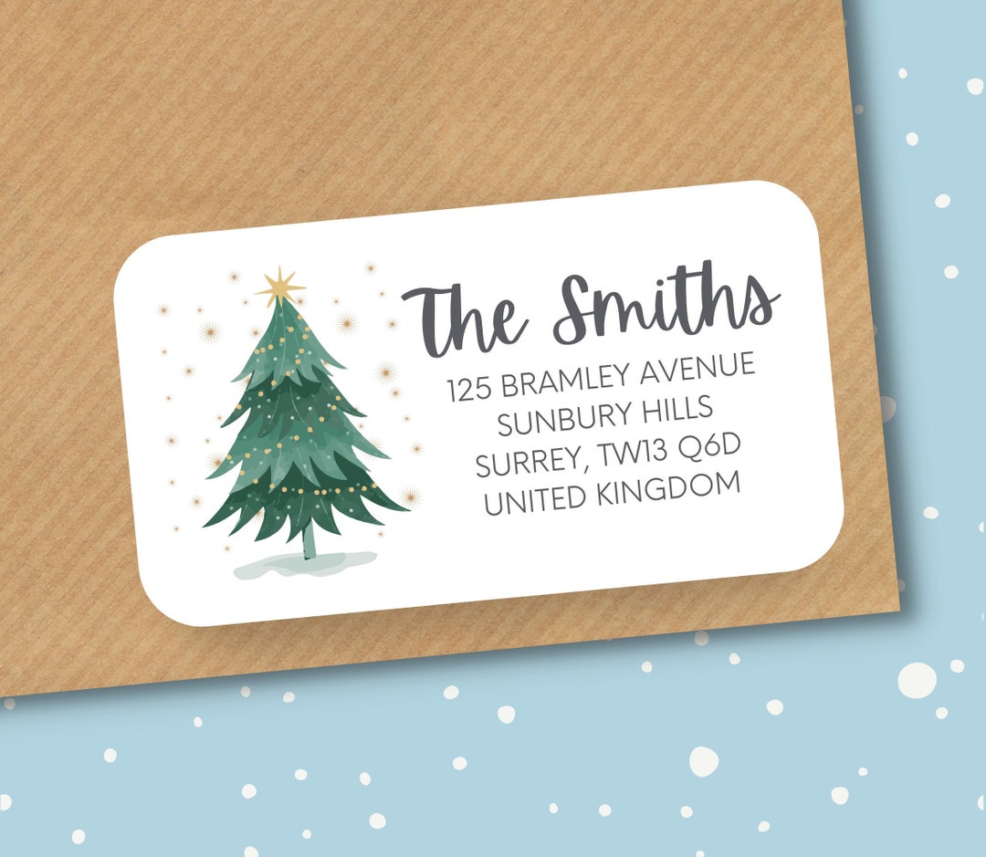Christmas Return Address Labels, Christmas Address Sticker, Christmas ...