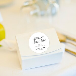 Love at First Bite Stickers, Personalised Wedding Favour Stickers ...