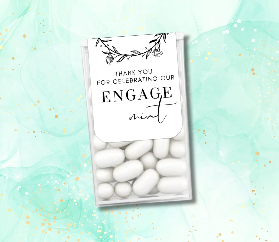 Personalised Engagement Favour Stickers, Tic Tac Labels, Engagemint ...