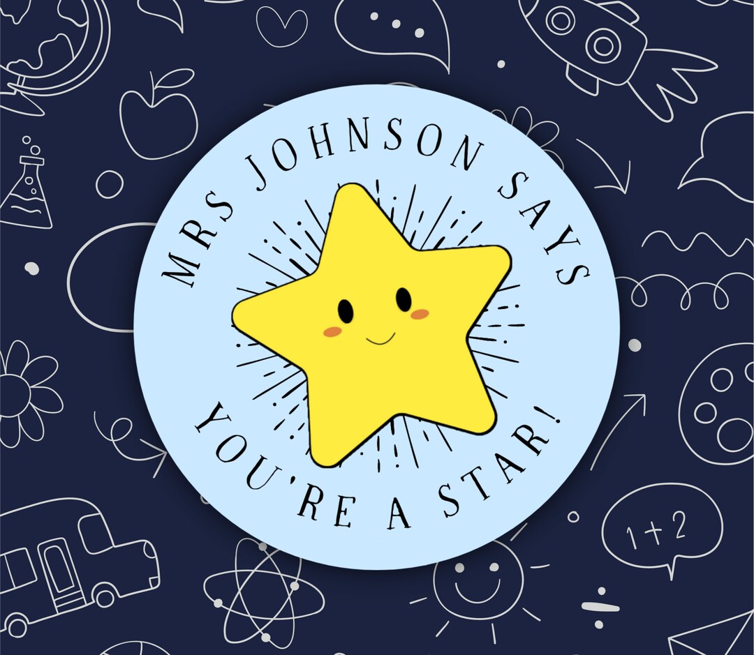 Personalised You're A Star Teacher Stickers, Teacher Stationary ...